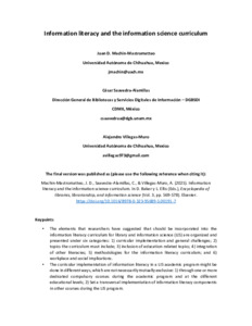 Information literacy and the information science curriculum - E-LIS ...